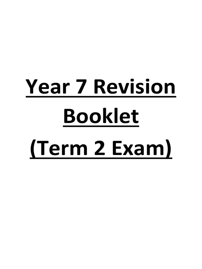 Year 7 Revision Booklet (Term 2 Exam) | PDF | Percentage | Ratio