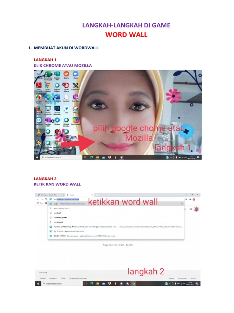 LANGKAH LANGKAH DI GAME Word Wall | PDF