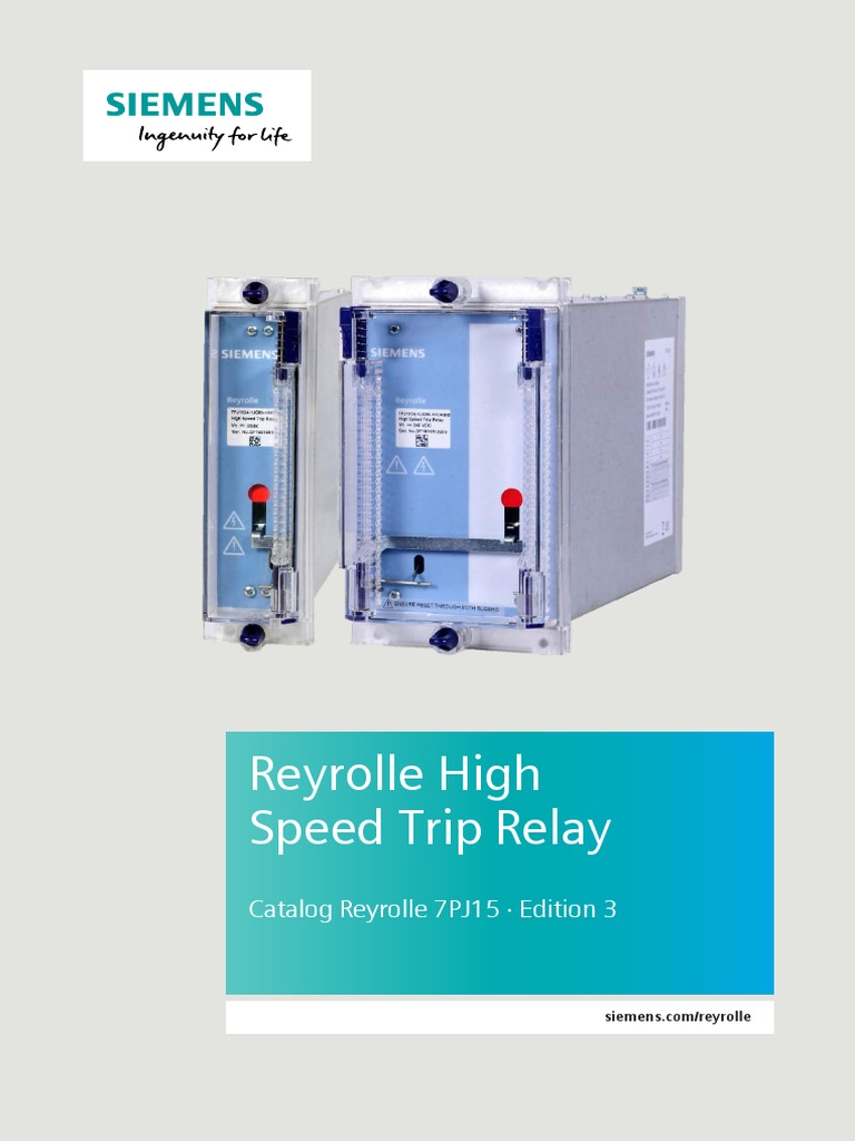 Reyrolle High Speed Trip Relay: Catalog Reyrolle 7PJ15 Edition 3 | PDF ...