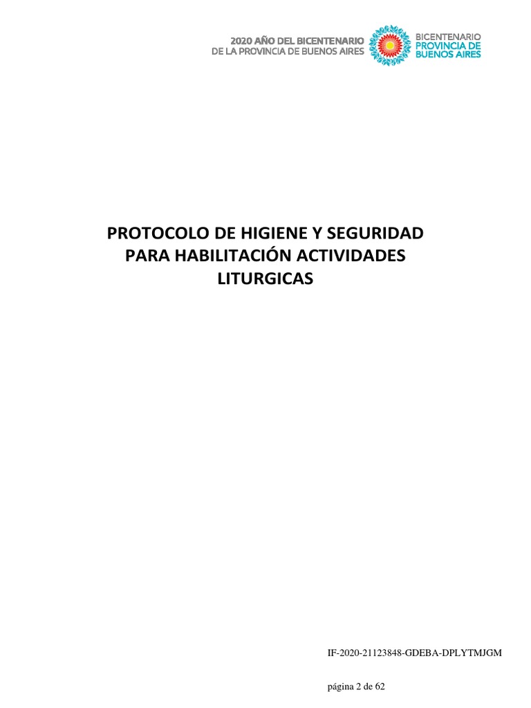 Protocolo Actividades Litúrgicas | PDF | Lavado de manos | Condicion cronica