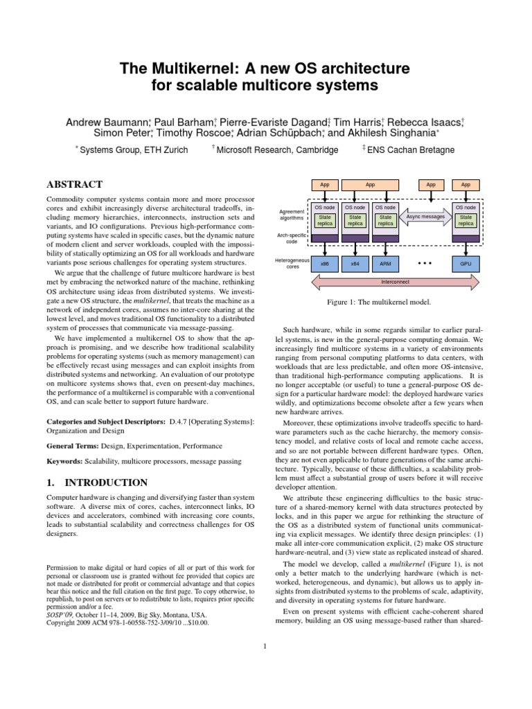 Barrelfish Sosp09 | PDF