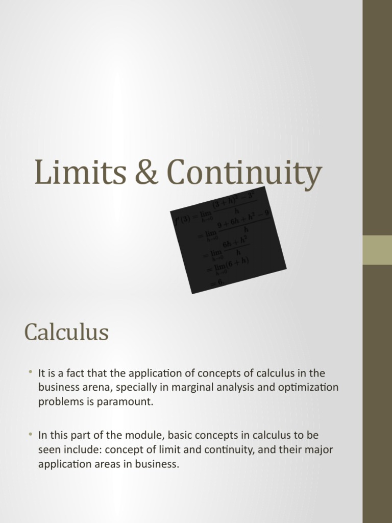 Lecture #5 - Limits and Continuity | PDF | Calculus | Continuous Function Lecture #5 - Limits and Continuity | PDF | Calculus | Continuous Function