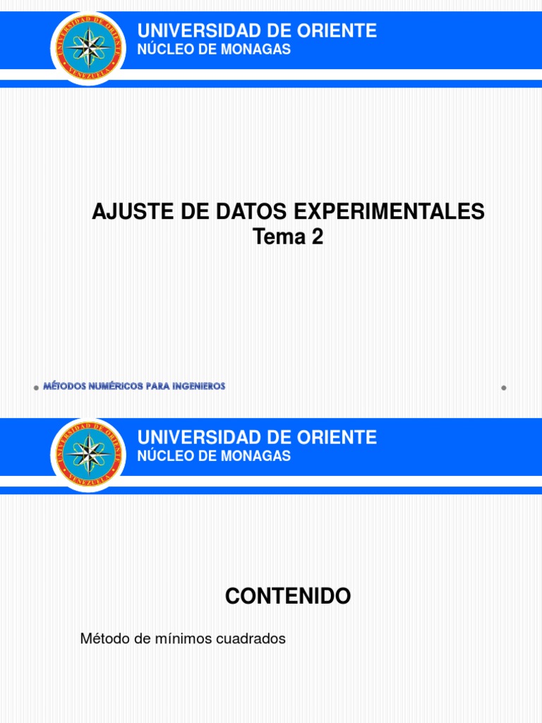 Ajuste de Datos Experimentales | PDF | Mínimos cuadrados | Linealidad