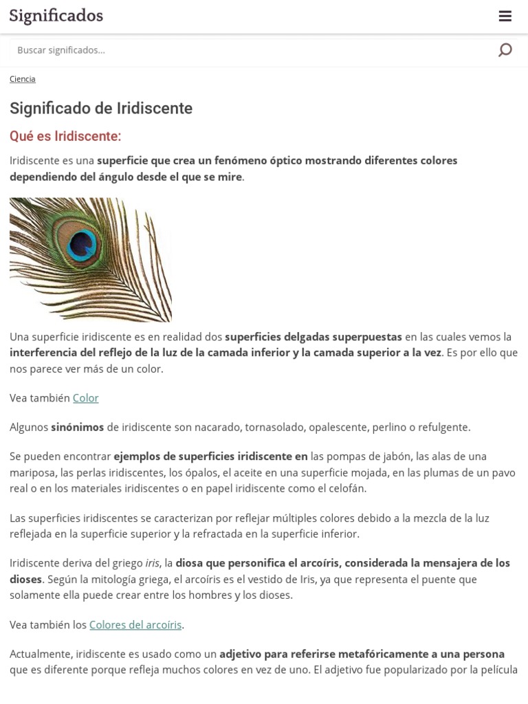 Significado de Iridiscente (Qué Es, Concepto y Definición ...