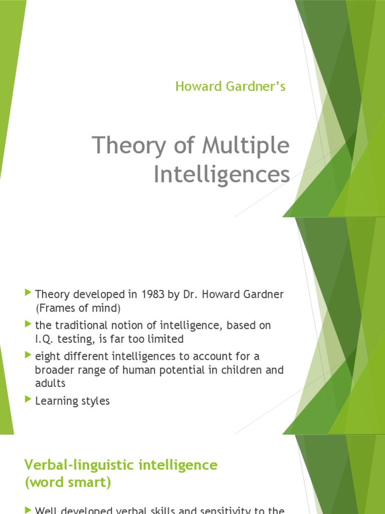 Understanding Multiple Intelligences Theory | PDF | Intelligence | Behavior Modification