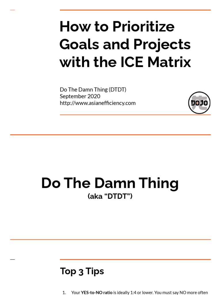 DTDT 202009 Prioritization With The ICE Matrix | PDF | Human Nature ...