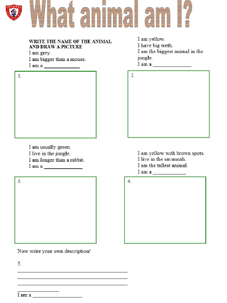 Describing Animals - Worksheet | PDF