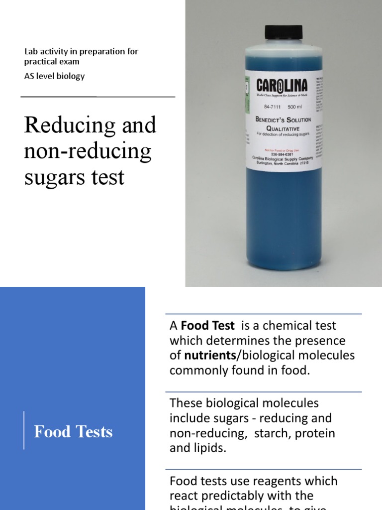 Reducing and Non-Reducing Sugars Test: Lab Activity in Preparation For ...