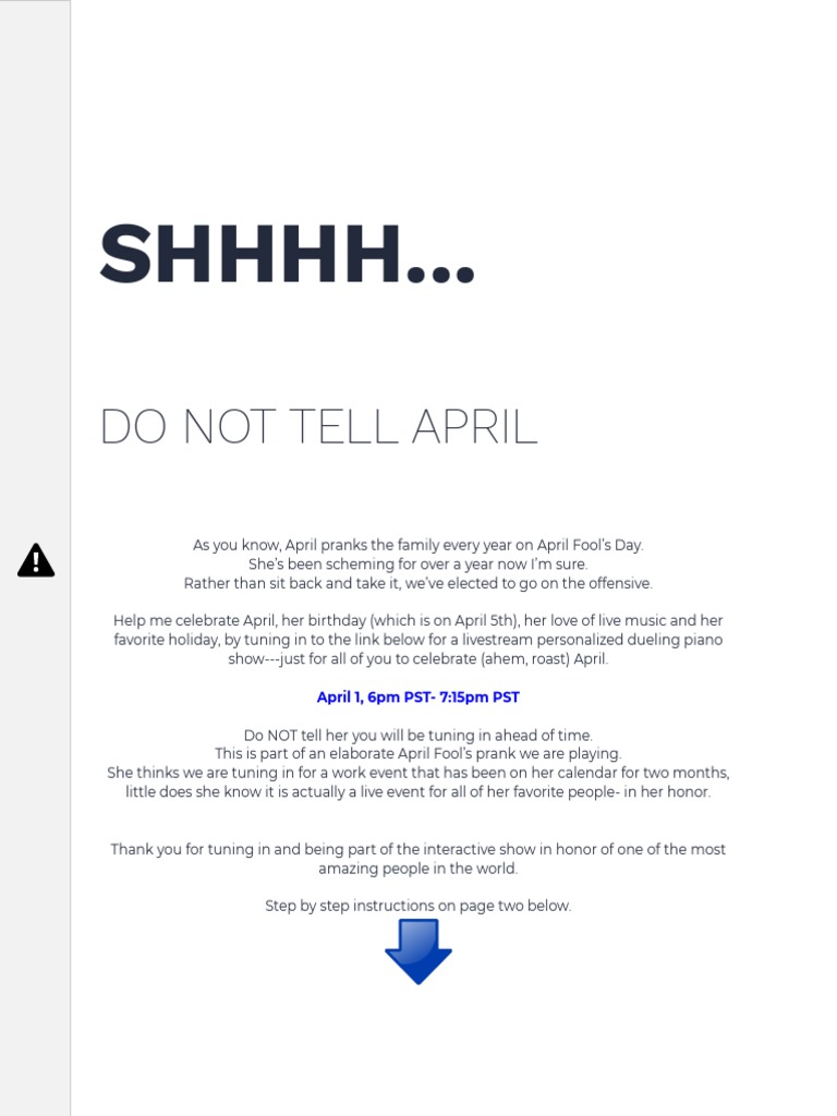 April's Birthday (And April Fools) | PDF