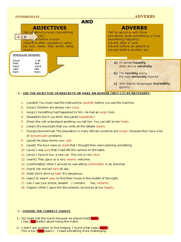 Adjectives and Adverbs Explained | PDF | Adjective | Adverb