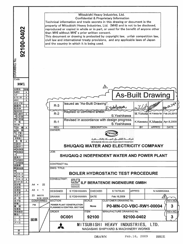 Boiler Hydrostatic Test Procedure | PDF