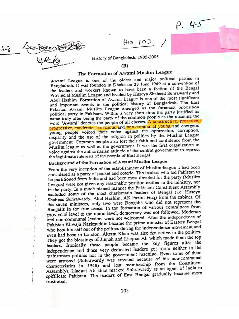 Formation of Awami Muslim League | PDF