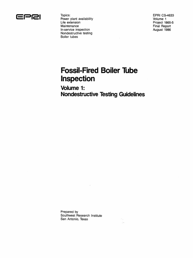 Fossil Fired Boiler Tube Inspection, NDT Guideline | PDF