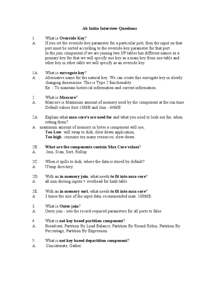 Ab Initio Interview Questions - 1 | PDF | Parameter (Computer ...