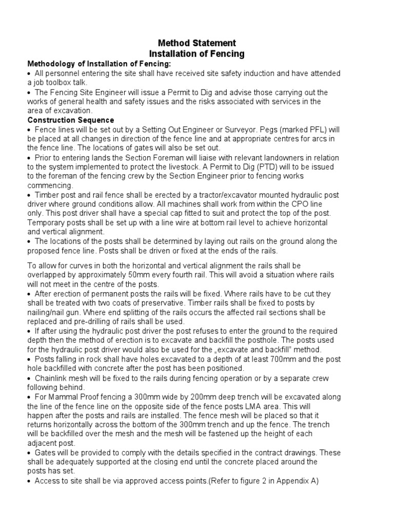 Installation of Fencing: A Comprehensive Methodology | PDF | Fence