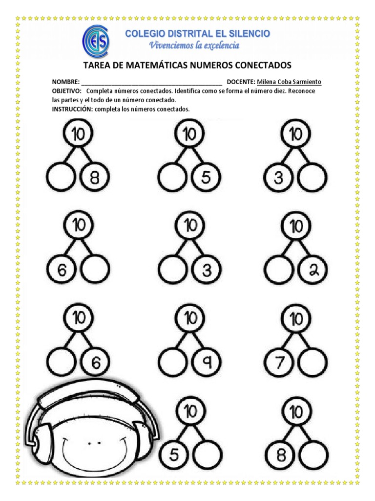 Números conectados para formar el 10 | PDF