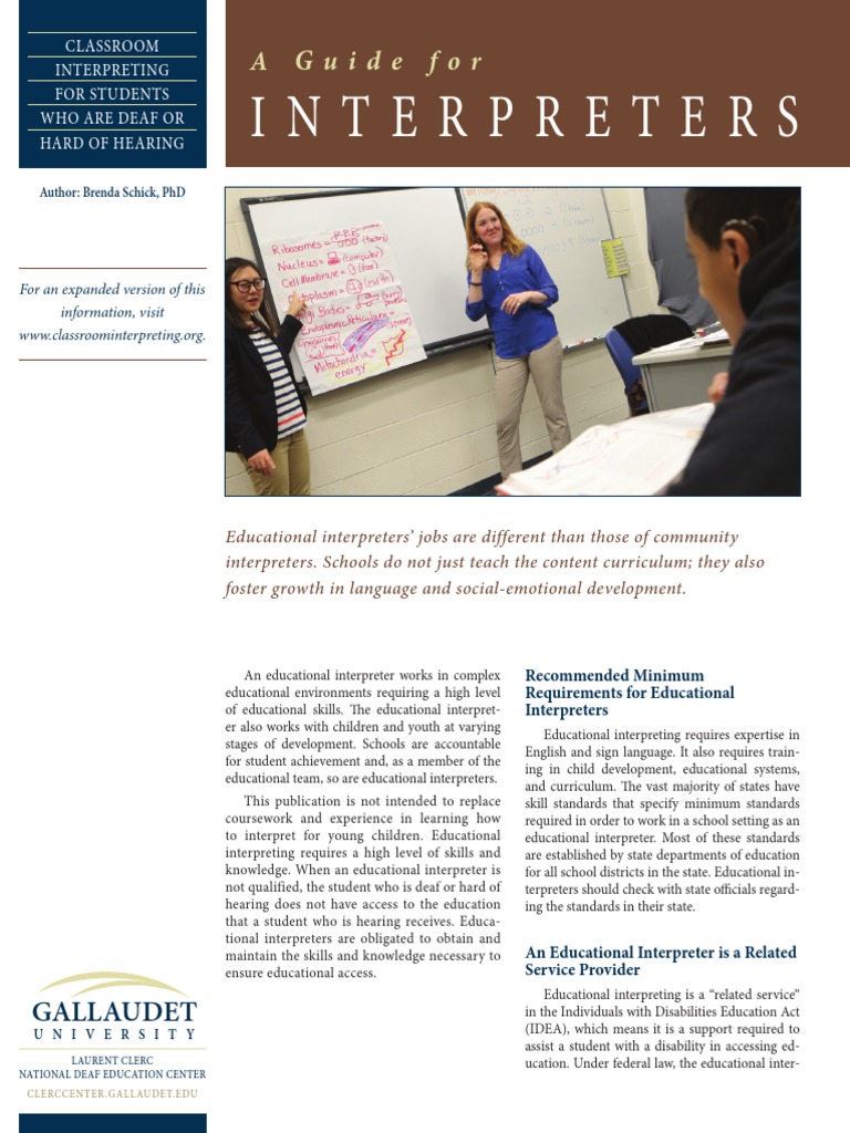 Interpreter Guide | PDF | Language Interpretation | American Sign Language