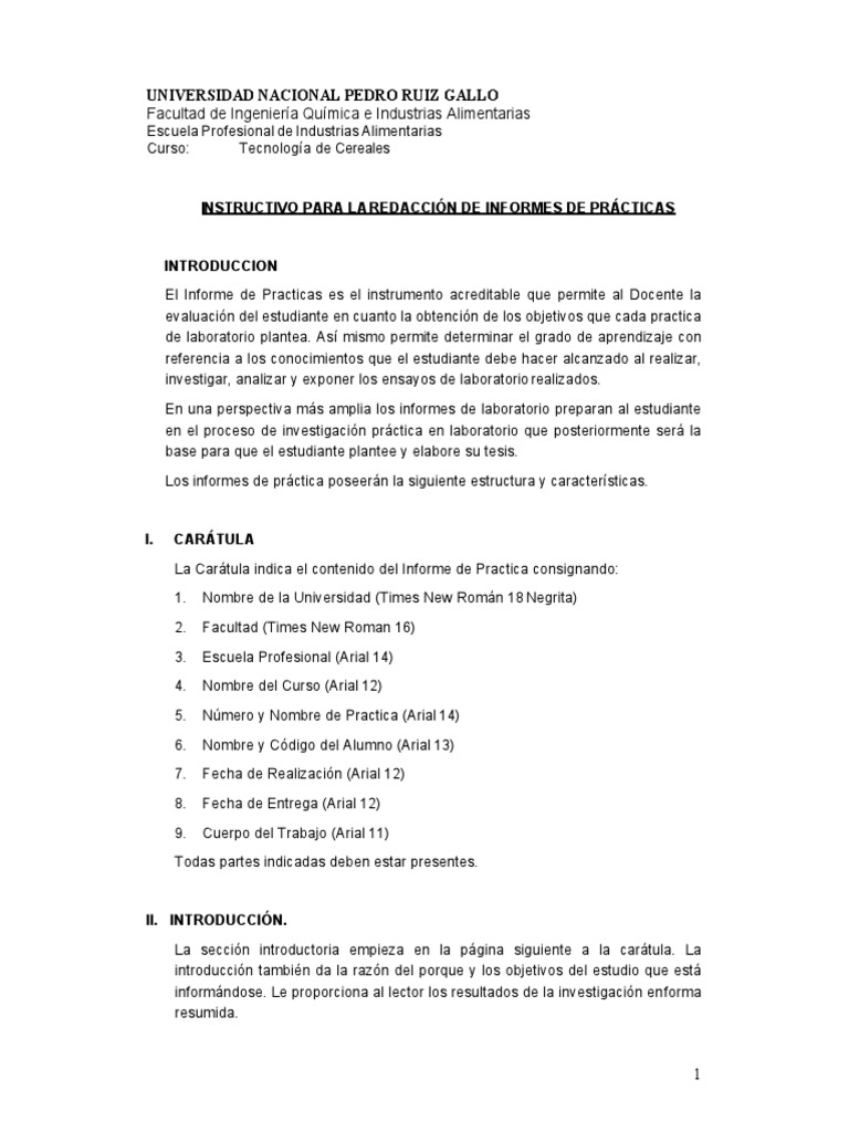 PRACTICA #1 Formato Informes | PDF | Laboratorios | Science