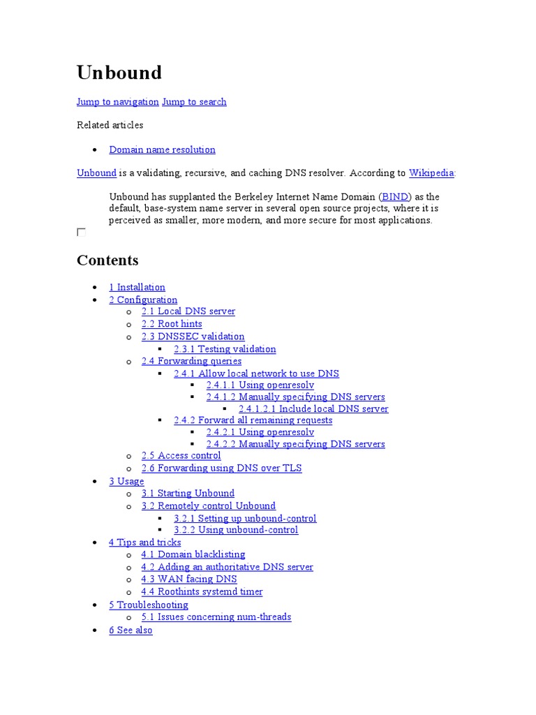 Unbound DNS Resolver Guide | PDF | Domain Name System | Computer ...