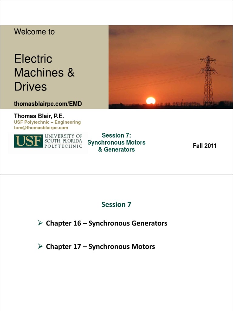 Lecture7 Rev1 SLD | PDF | Electric Motor | Electric Generator