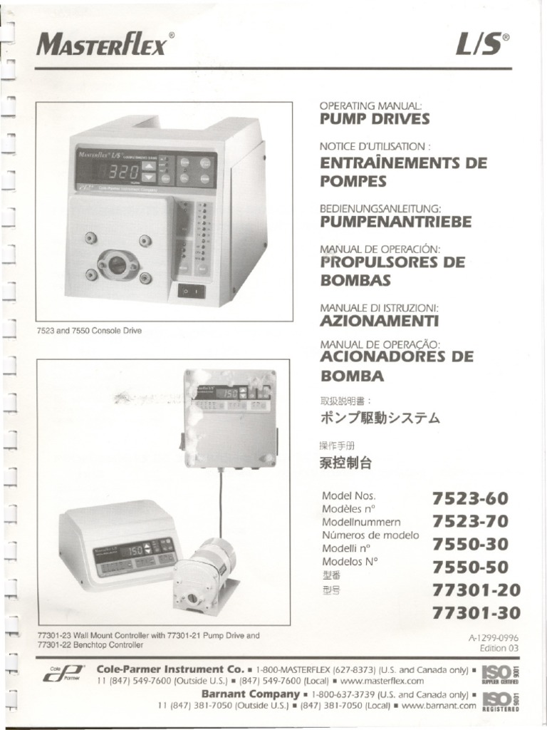 Masterflex Pump 7523-60 Manual | PDF