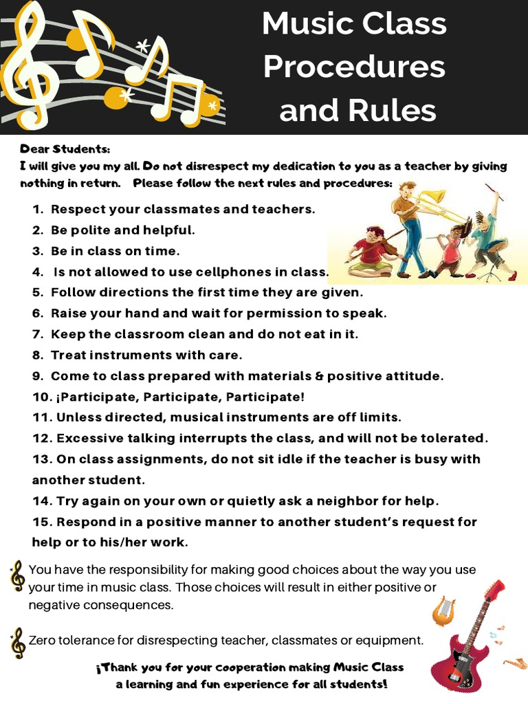 Music Class Rules | PDF