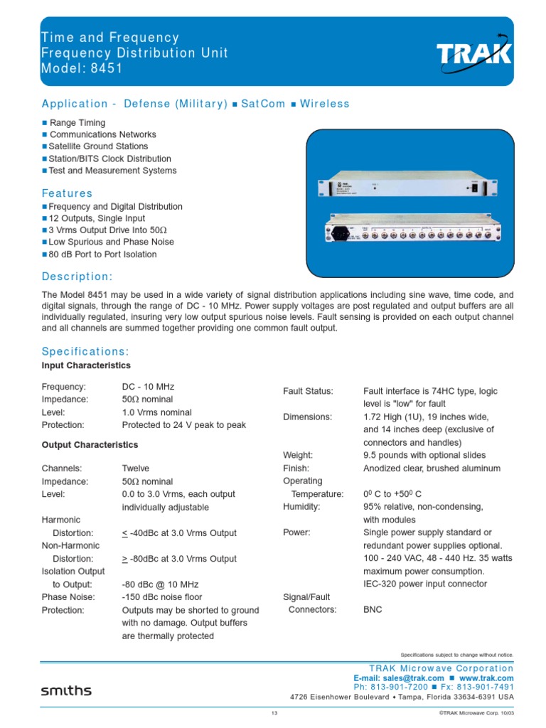 Time and Frequency Frequency Distribution Unit Model: 8451: Application ...