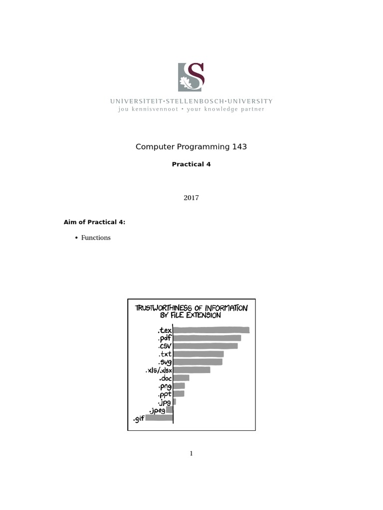 Computer Programming 143: Universiteit Stellenbosch University | PDF ...