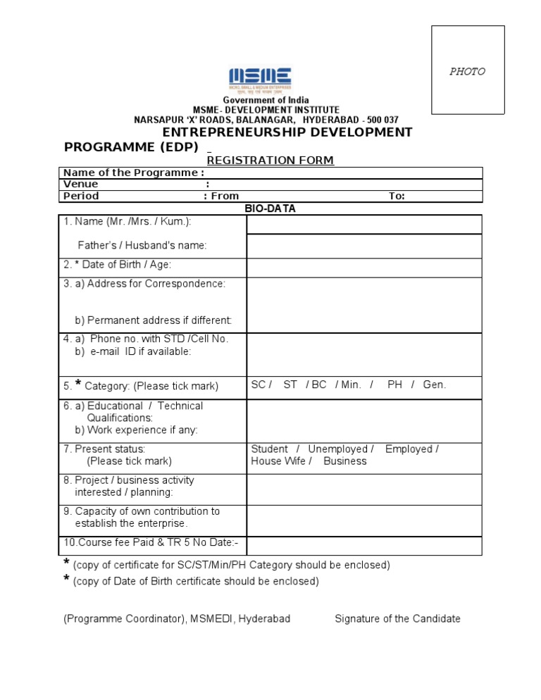 Appln Form For EDP | PDF | Career & Growth