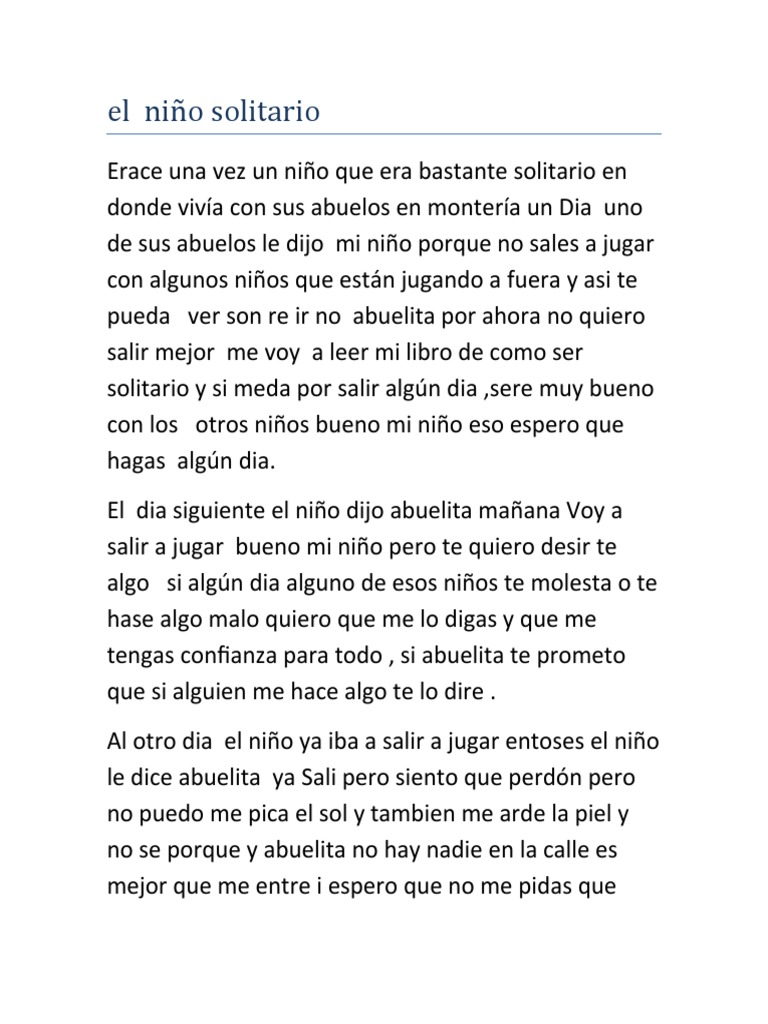 El Niño Solitario | PDF