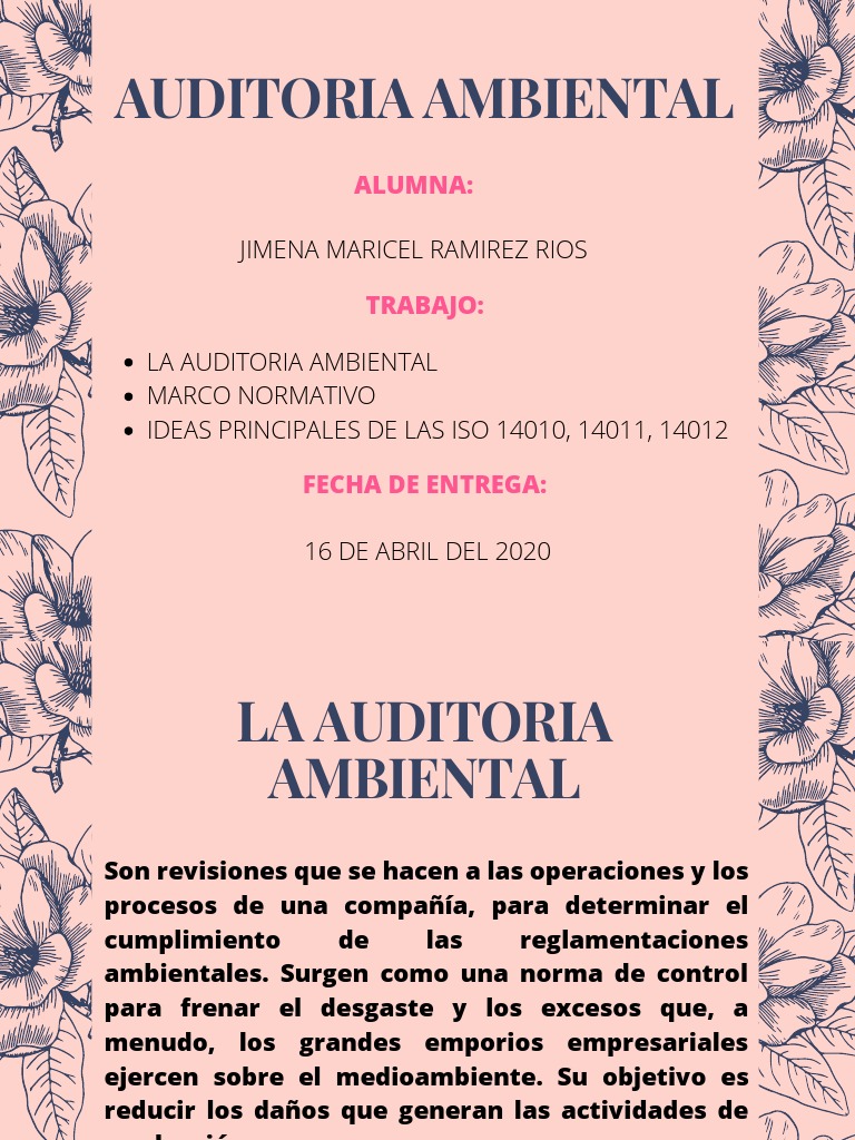 Trabajo 01 - La Auditoria Ambiental - Marco Normativo - Normas Iso ...