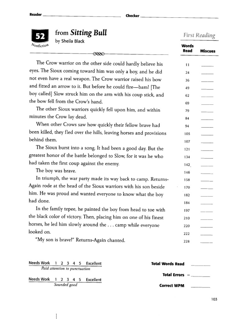 6th Grade Fluency Passages | PDF