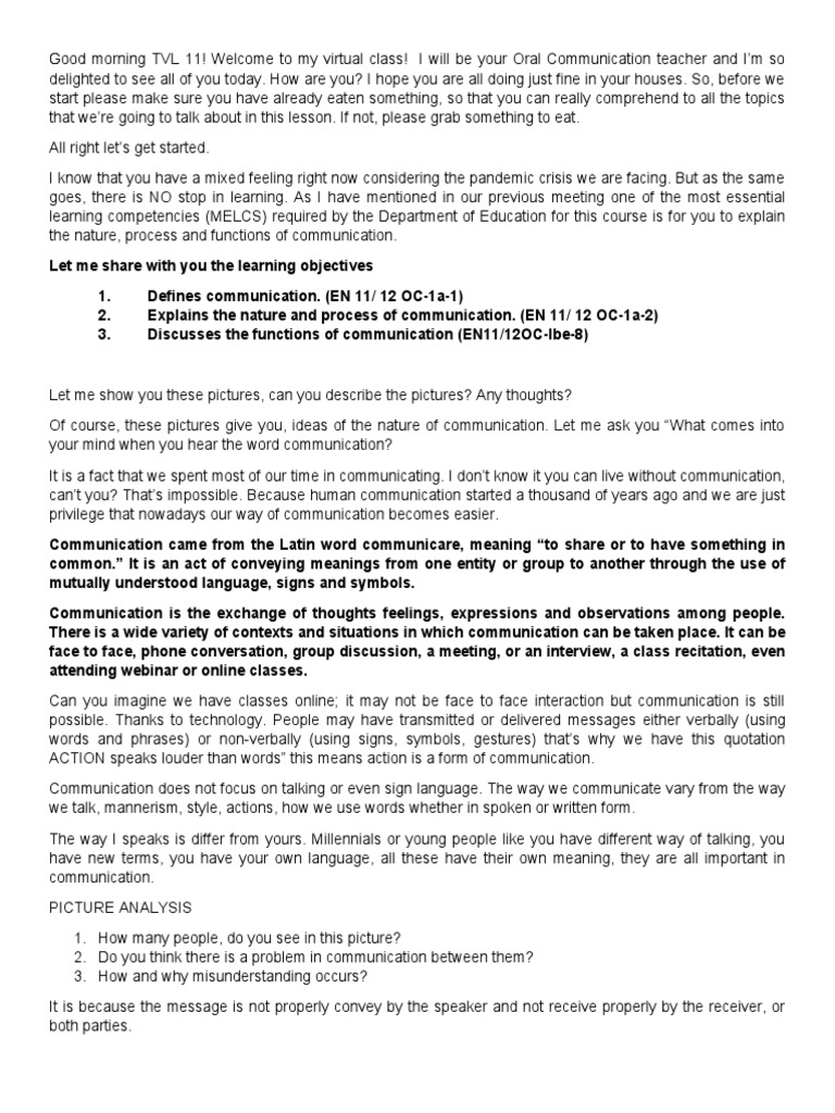Script Oral | PDF | Nonverbal Communication | Communication