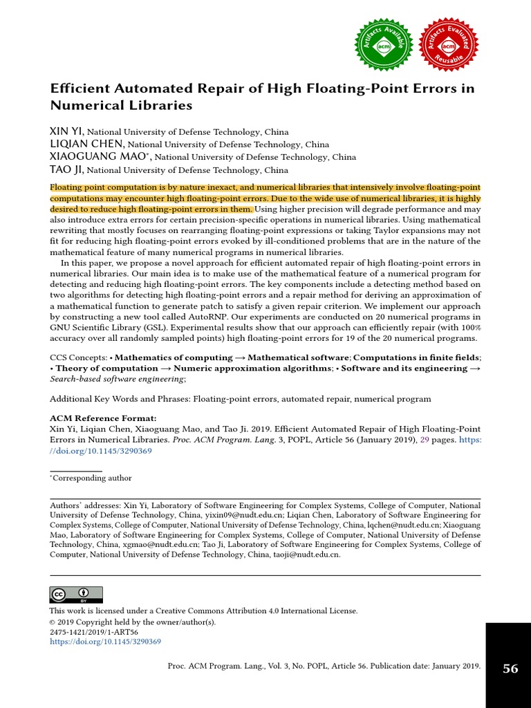 Efficient Automated Repair of High Floating-Point Errors in Numerical ...