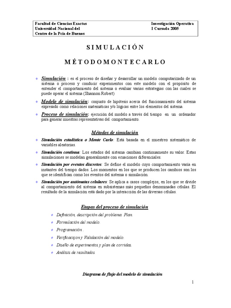 Metodo Montecarlo 03 | Descargar gratis PDF | Simulación | Muestreo (Estadísticas)