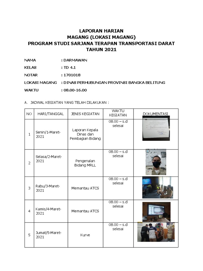 Laporan Harian Magang Ke 1 | PDF