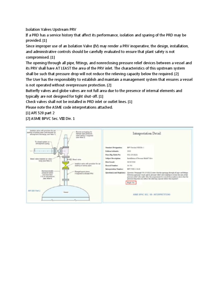 Isolation Valves Upstream PRV | PDF