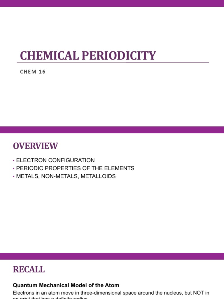 3a Chemical Periodicity | PDF | Electron Configuration | Atomic Orbital
