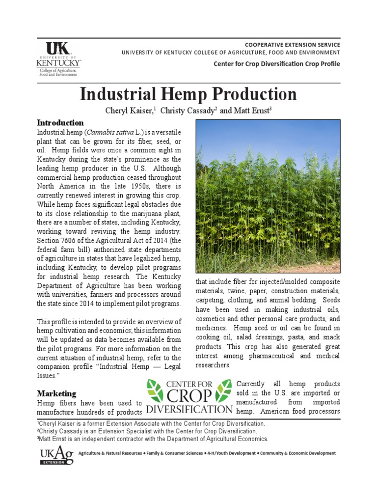 Industrial Hemp Production: Cheryl Kaiser, Christy Cassady and Matt ...