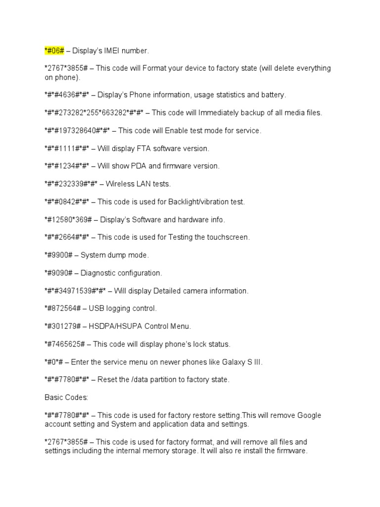Android Secret Codes | Download Free PDF | Android (Operating System) | Software