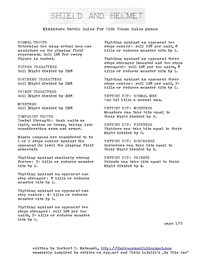 Miniature Battle Rules Overview | PDF | Military | Leisure