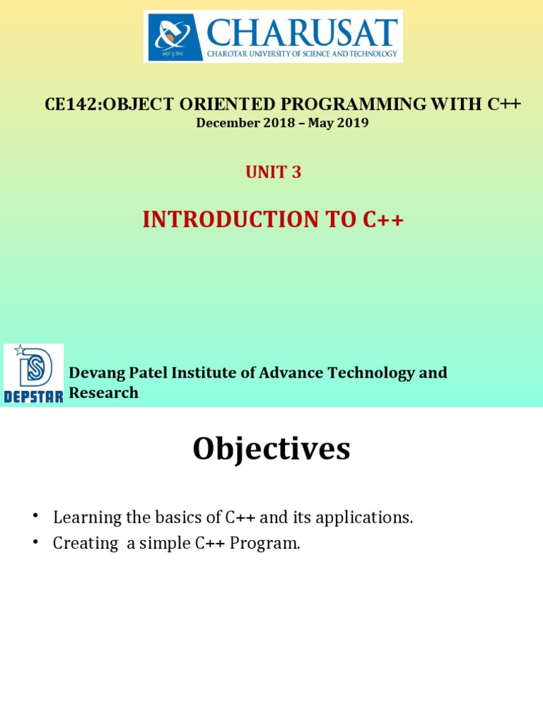 Unit 3 - Introduction To C++ | PDF | C++ | Namespace