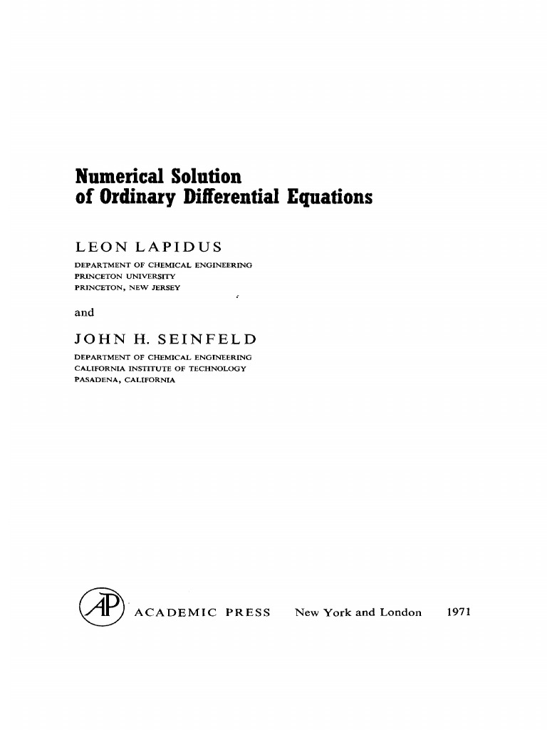 Lapidus, L-Seinfeld, J-1971 - Numerical Solution of Ordinary ...
