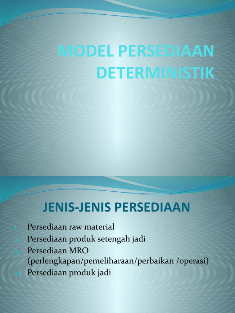 Model Persediaan Deterministik | PDF
