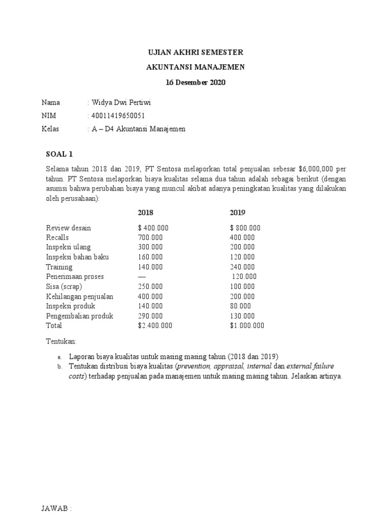Widya Dwi Pertiwi - 051 - UAS AKMEN 2020 | PDF
