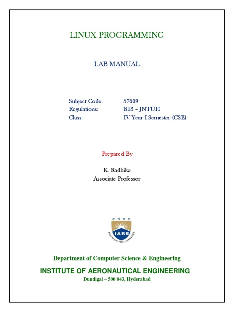 Linux Programming Lab Manual Pdf Engineering Software Engineering 0271