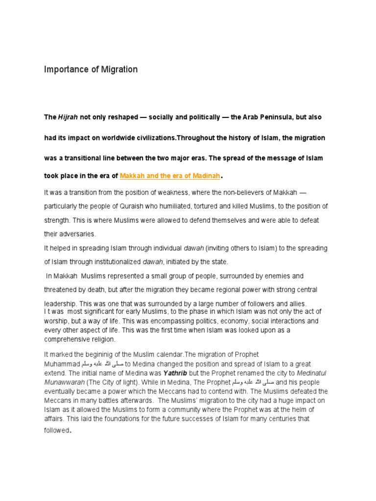 The Importance of Migration | PDF | History | Religion & Spirituality