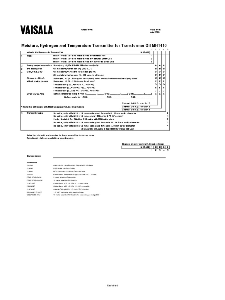 MHT-410-E-Order Form | Download Free PDF | Cable Television | Pipe ...