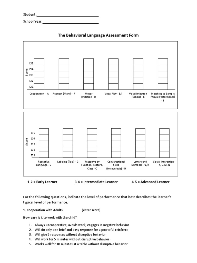 ! The!Behavioral!Language!Assessment!Form!: Student:! ! School!Year ...