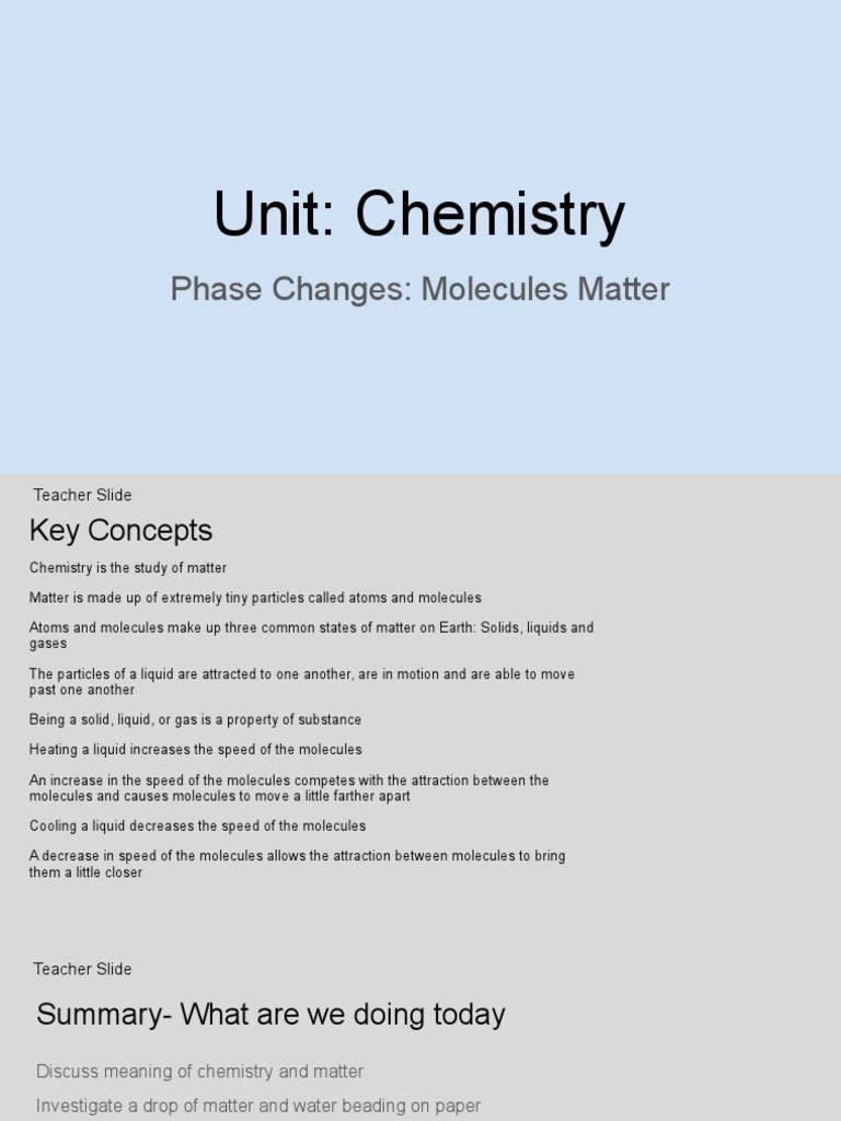 Chemistry - Lesson 1 1 | PDF | Molecules | Matter